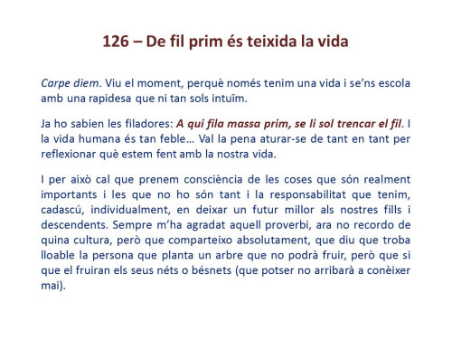 De fil prim és teixida la nostra vida | PCCD