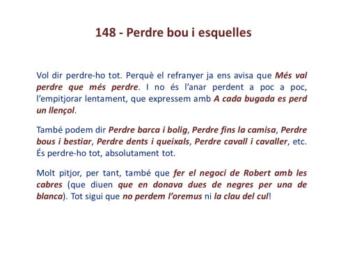 Perdre bous i esquelles | PCCD