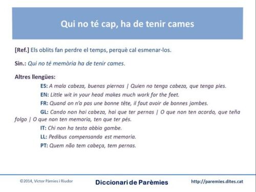 Qui no té cap, que tingui cames | PCCD