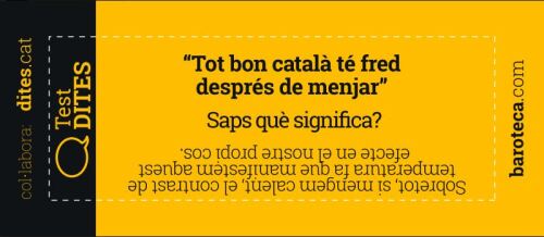 Tot bon català té fred després de menjar | PCCD