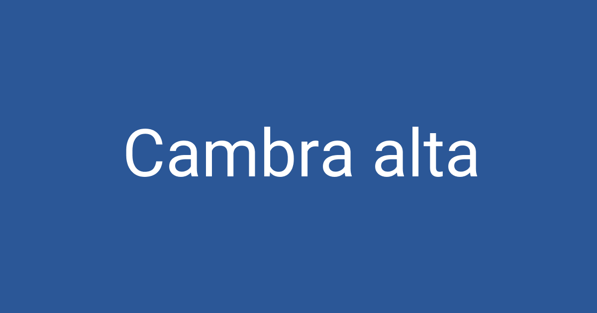 Cambra alta | PCCD