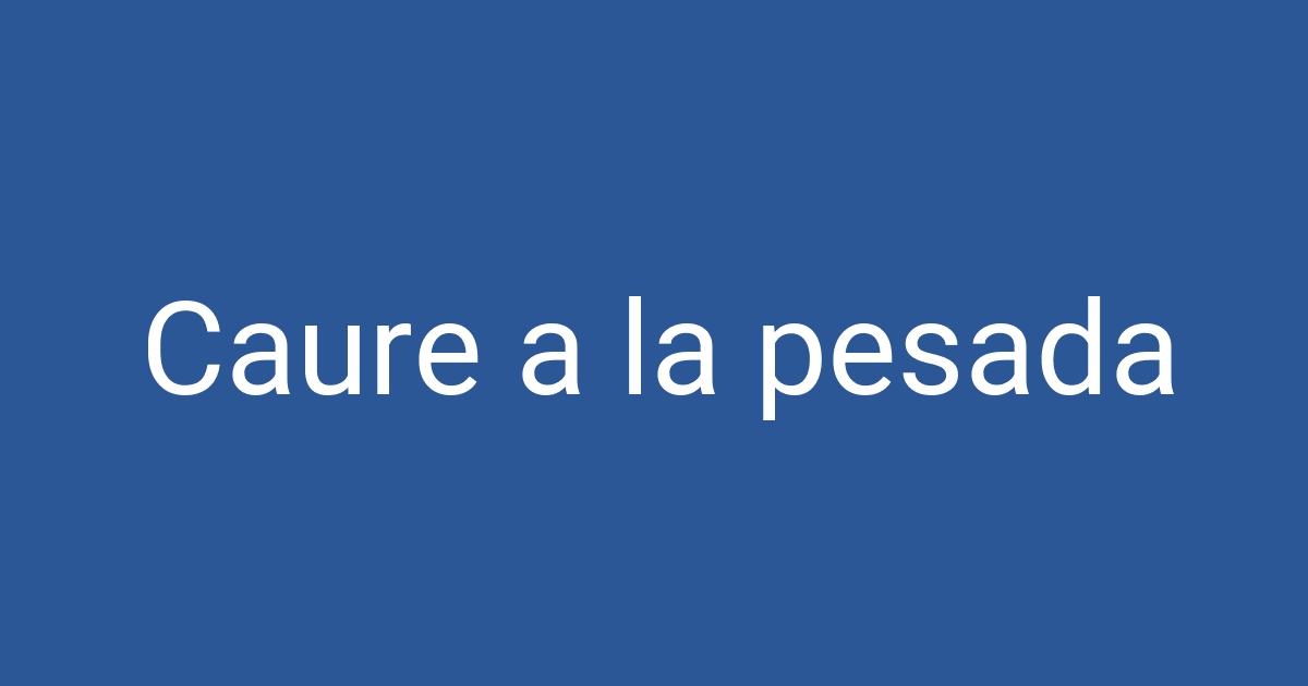 Caure a la pesada | PCCD