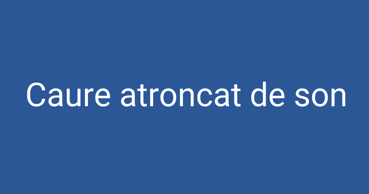 Caure atroncat de son | PCCD
