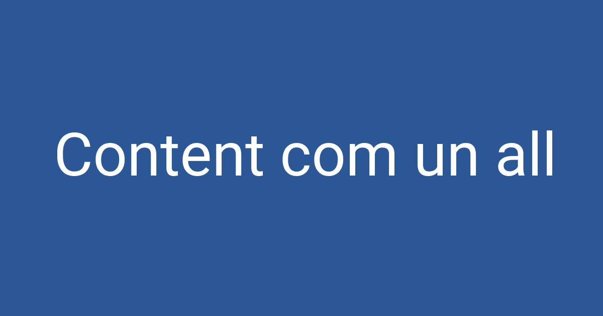 Content com un all | PCCD