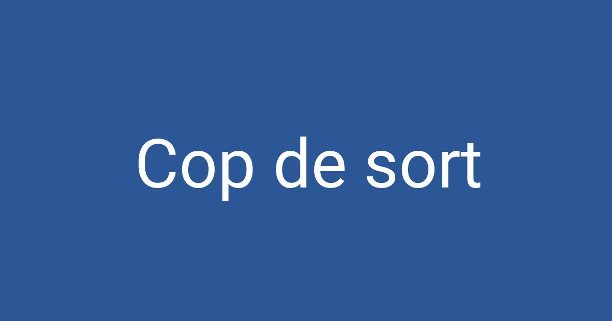Cop de sort | PCCD