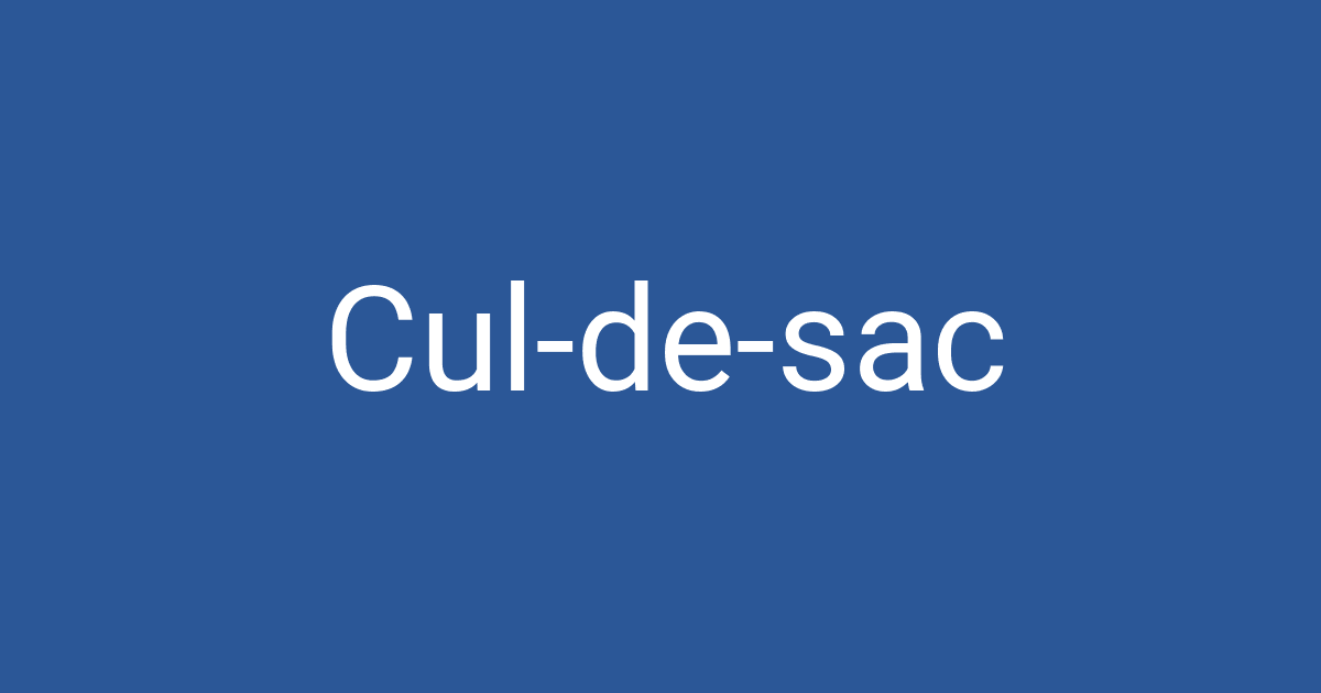 Cul-de-sac | PCCD