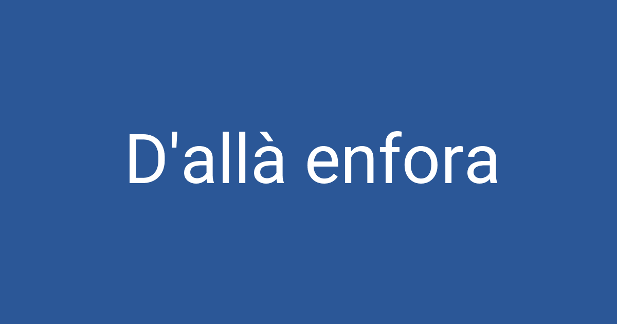 D'allà enfora | PCCD