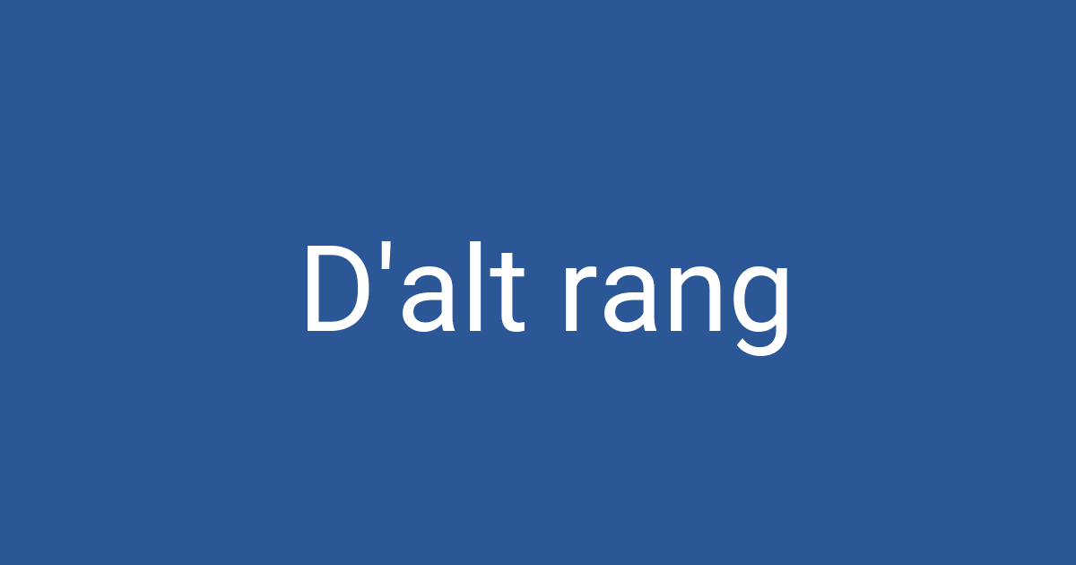D'alt rang | PCCD