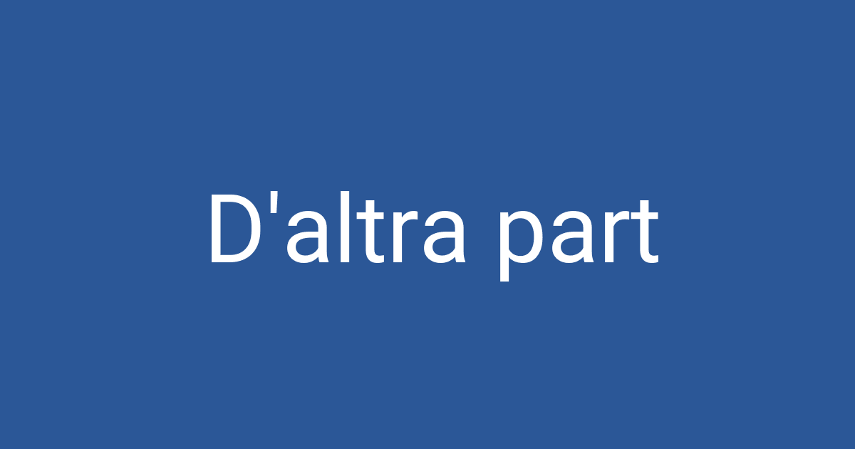D'altra part | PCCD