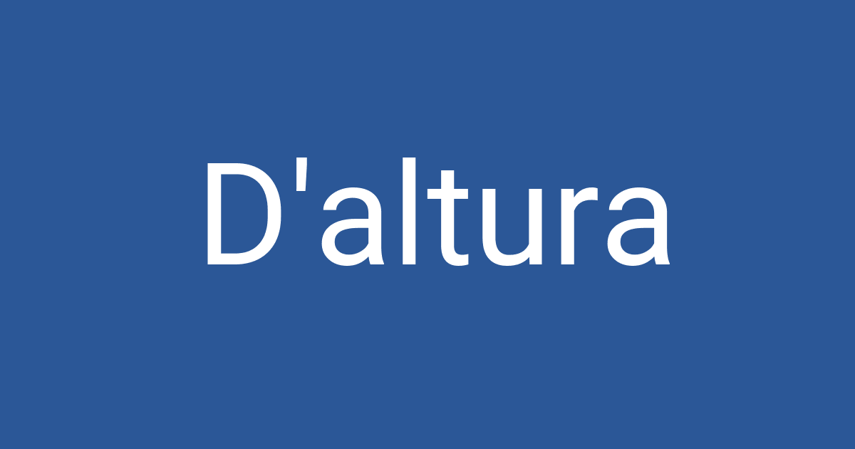 D'altura | PCCD