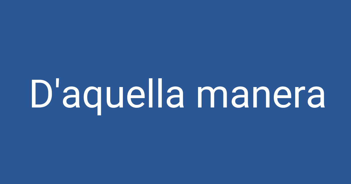 D'aquella manera | PCCD