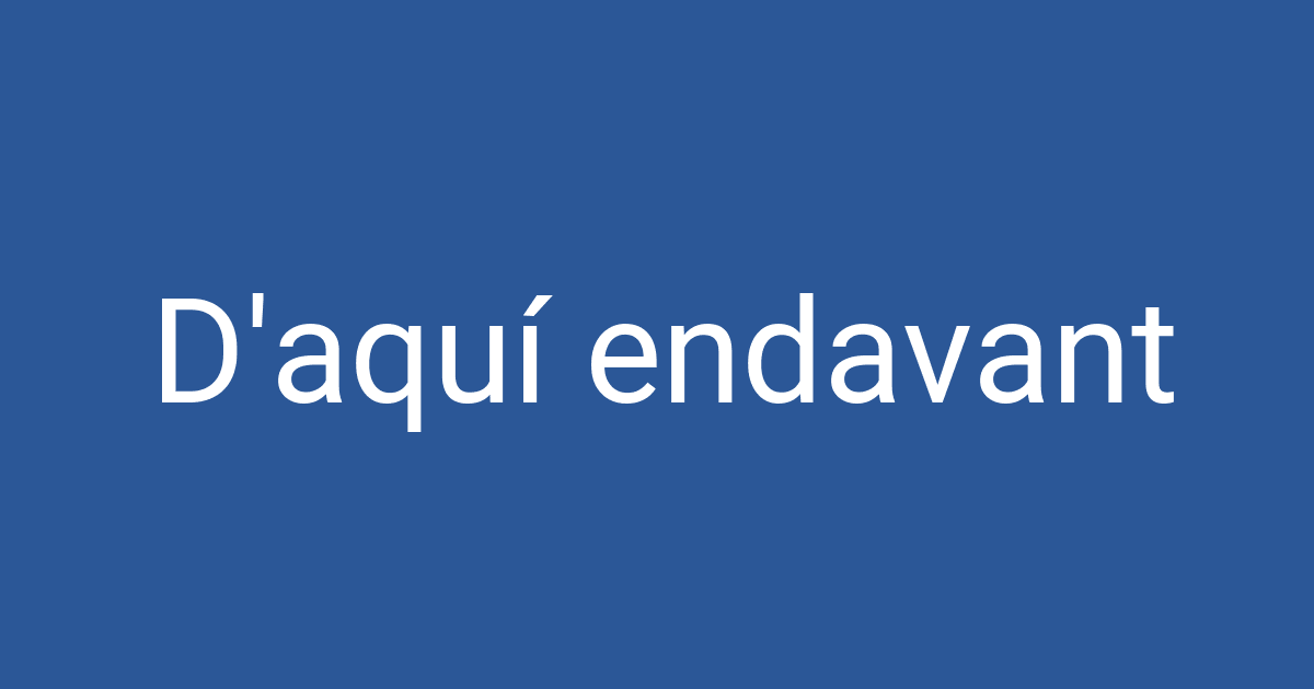 D'aquí endavant | PCCD