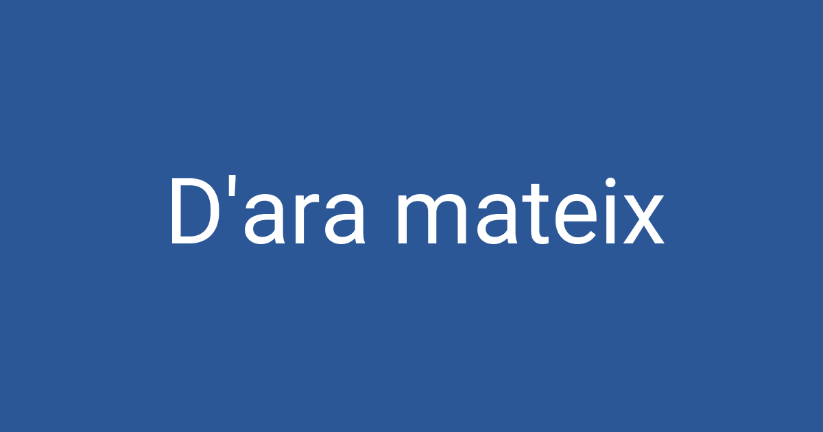 D'ara mateix - PCCD