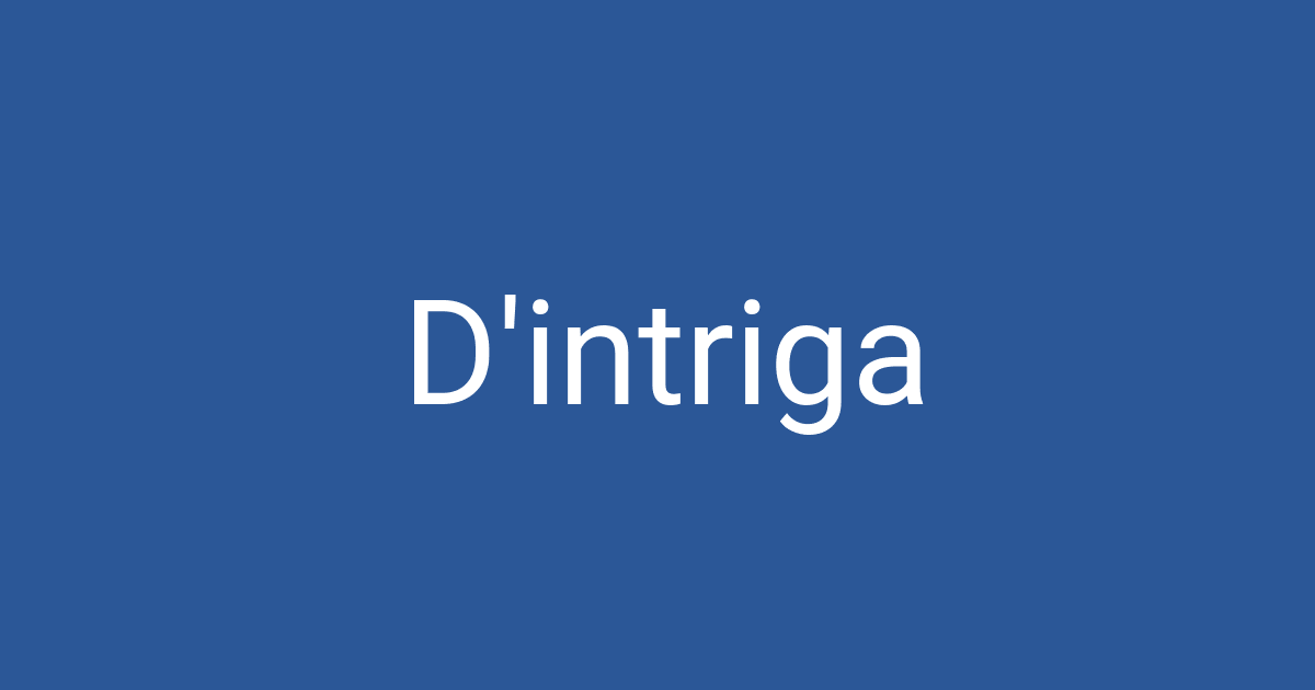 D'intriga | PCCD