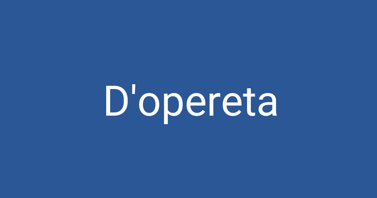 D'opereta | PCCD