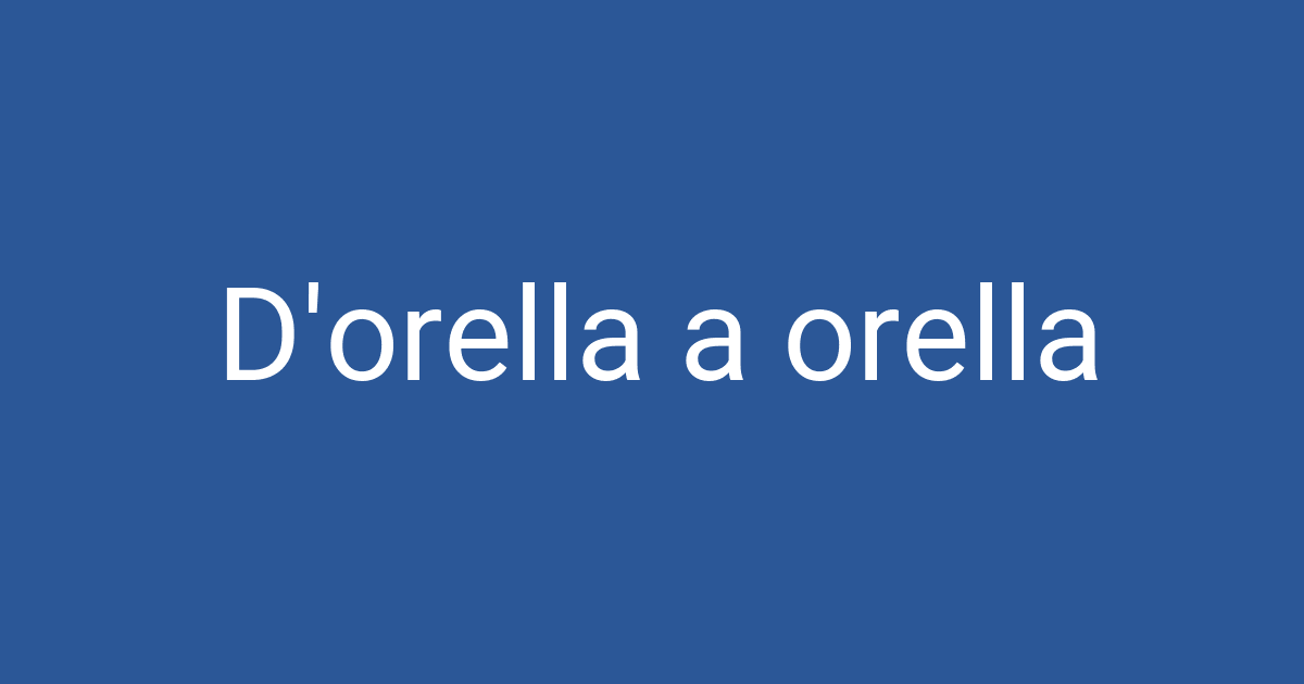 D'orella a orella | PCCD