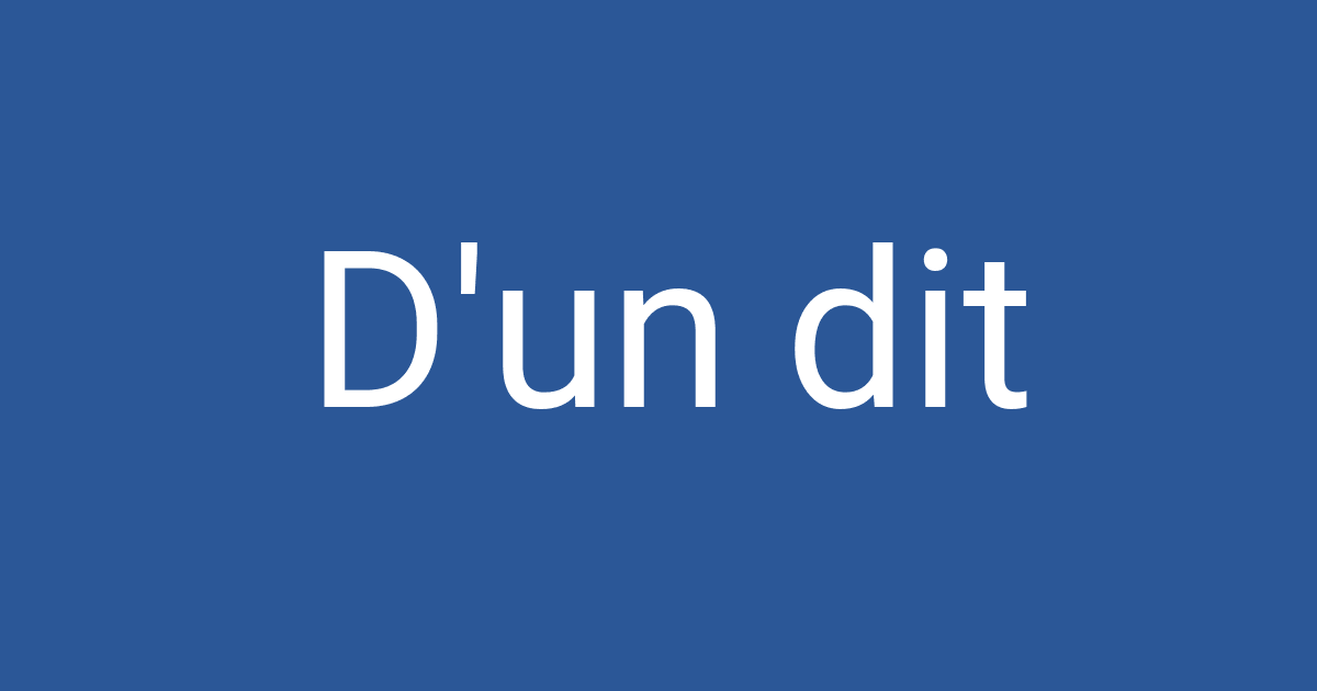 D'un dit | PCCD