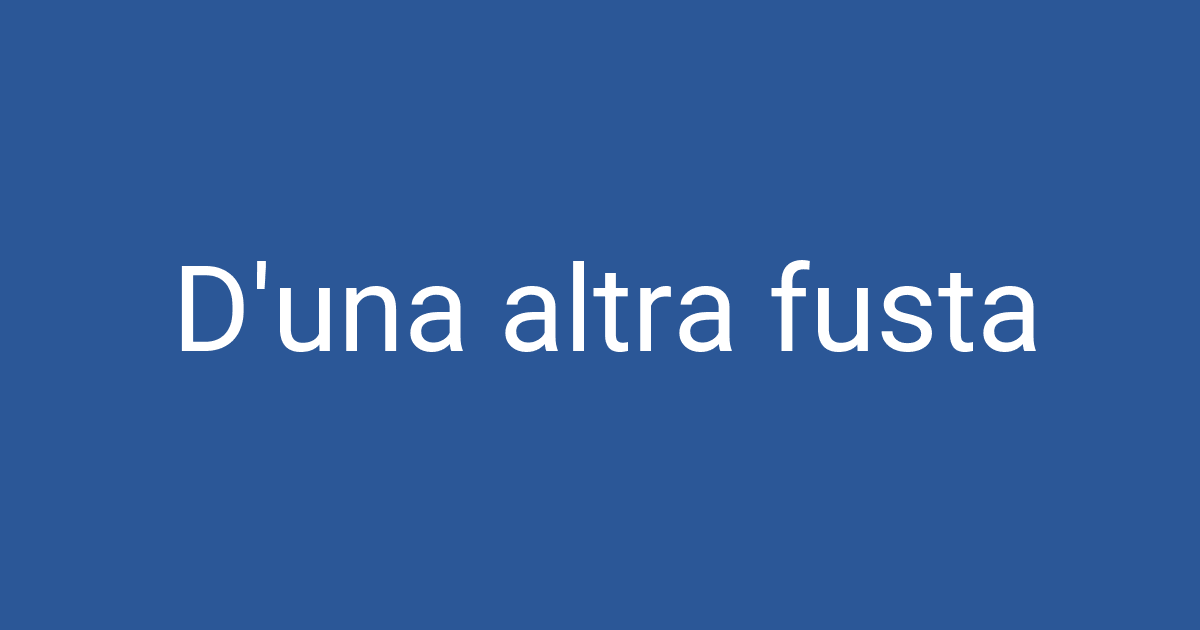 D'una altra fusta | PCCD