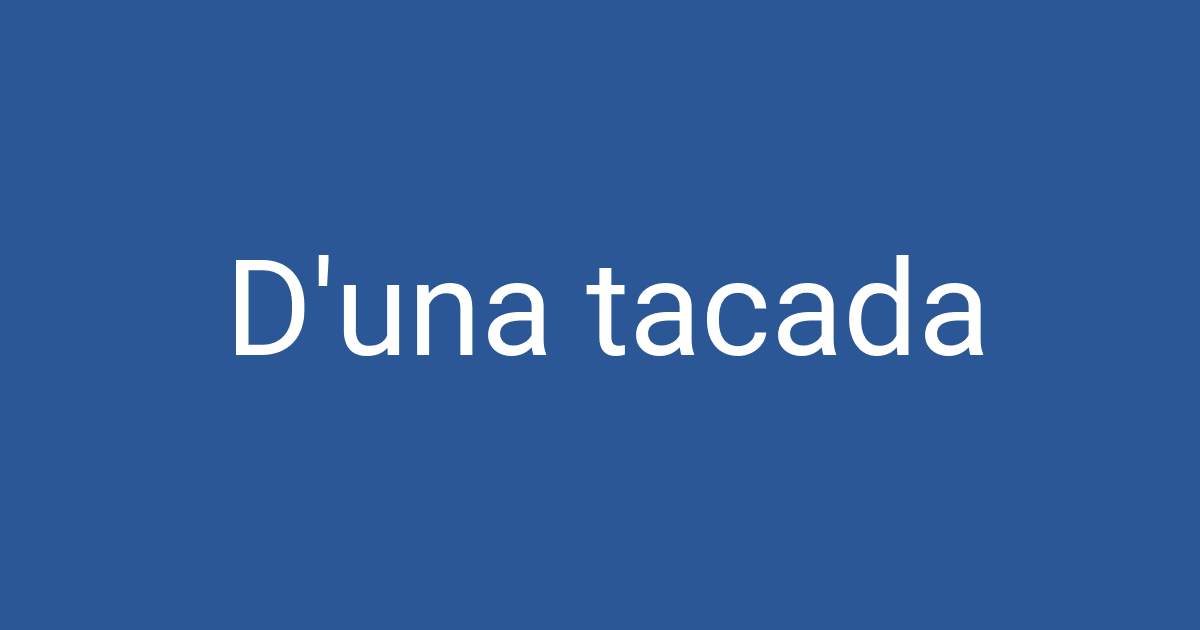 D'una tacada | PCCD