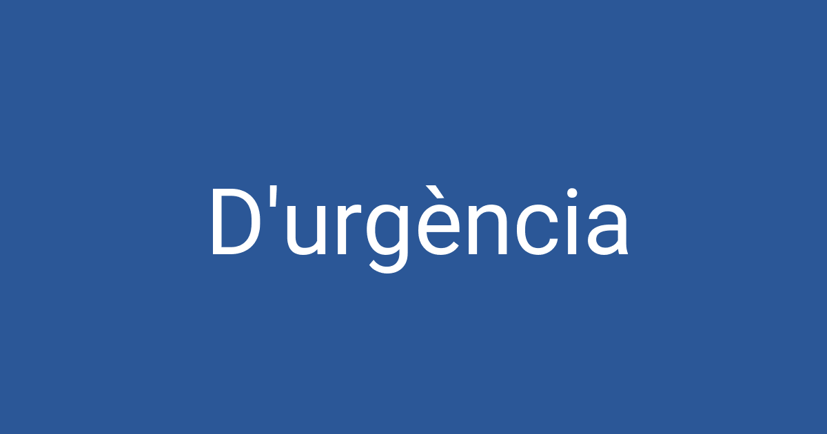D'urgència | PCCD