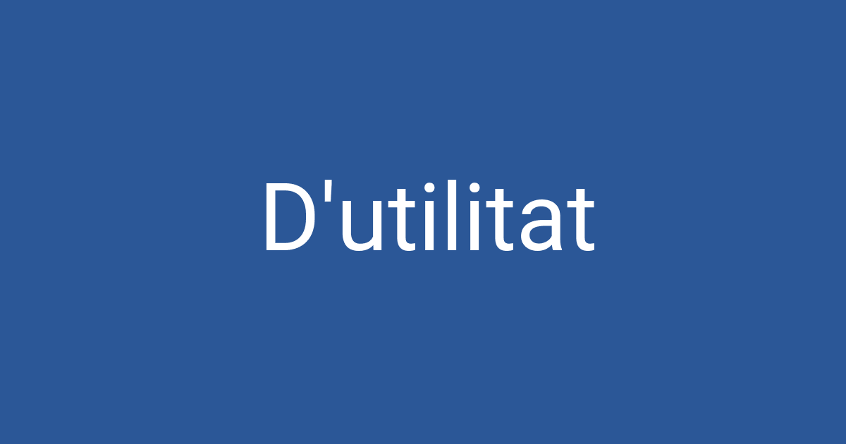 D'utilitat | PCCD