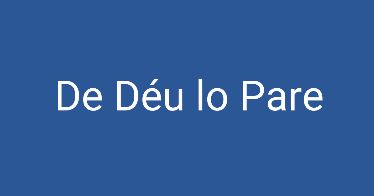 De Déu lo Pare | PCCD