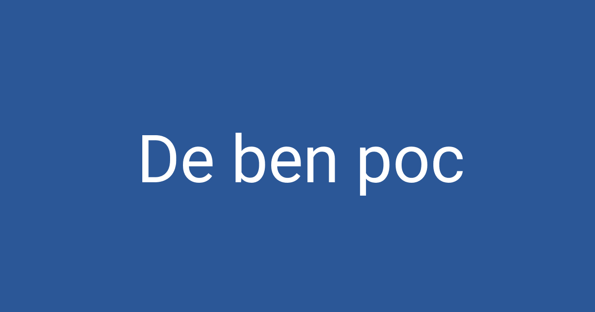 De ben poc | PCCD