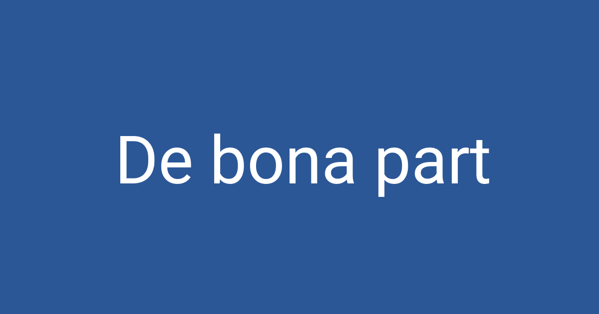 De bona part | PCCD