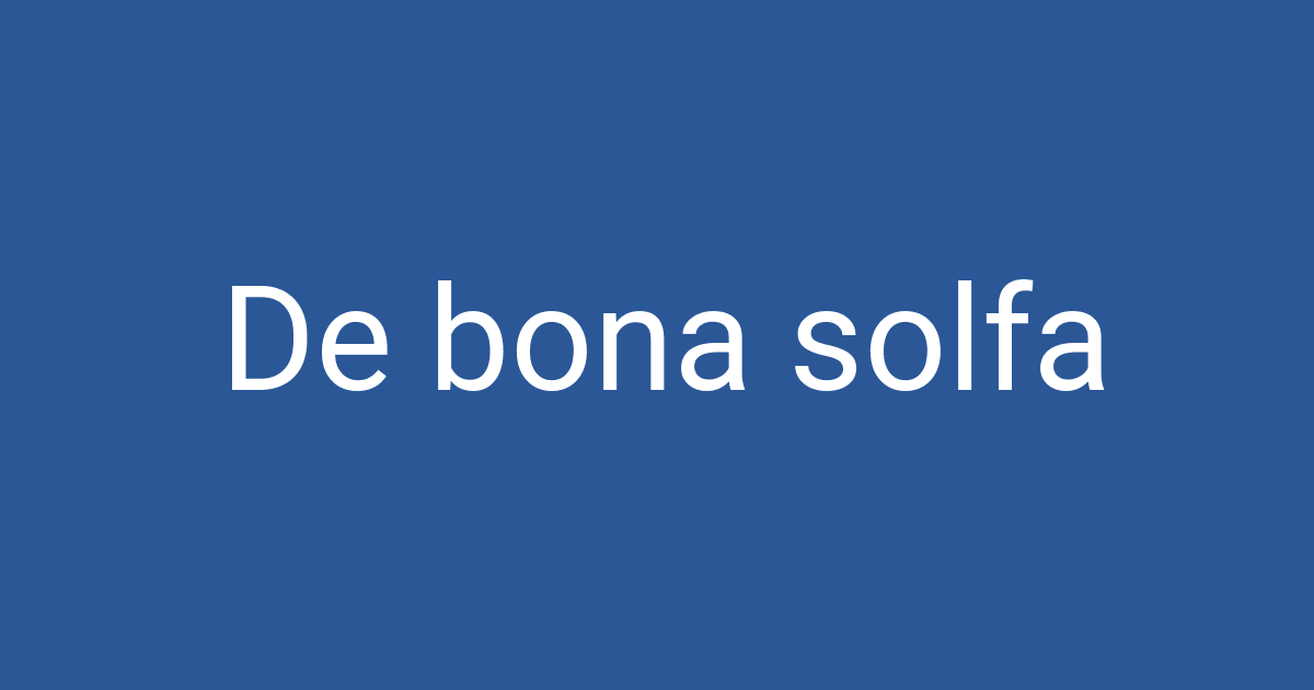 De bona solfa | PCCD