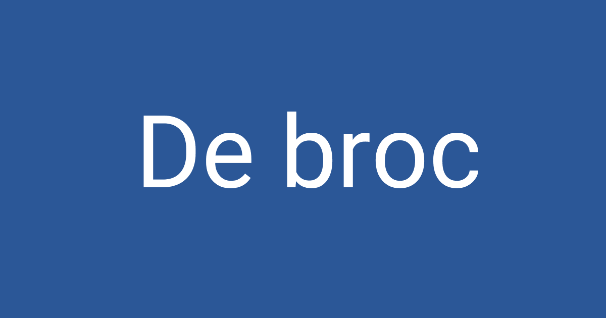 De broc | PCCD
