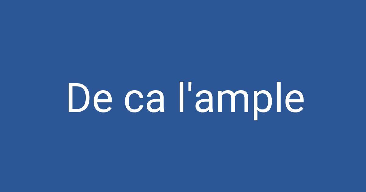 De ca l'ample | PCCD