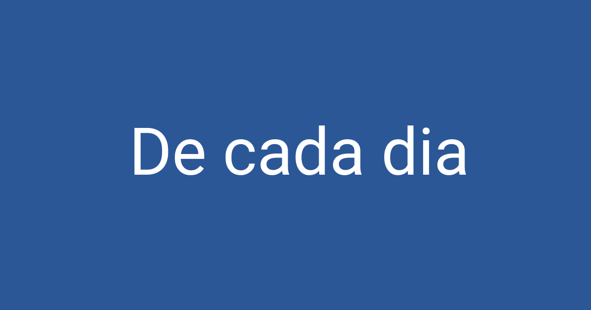 De cada dia | PCCD