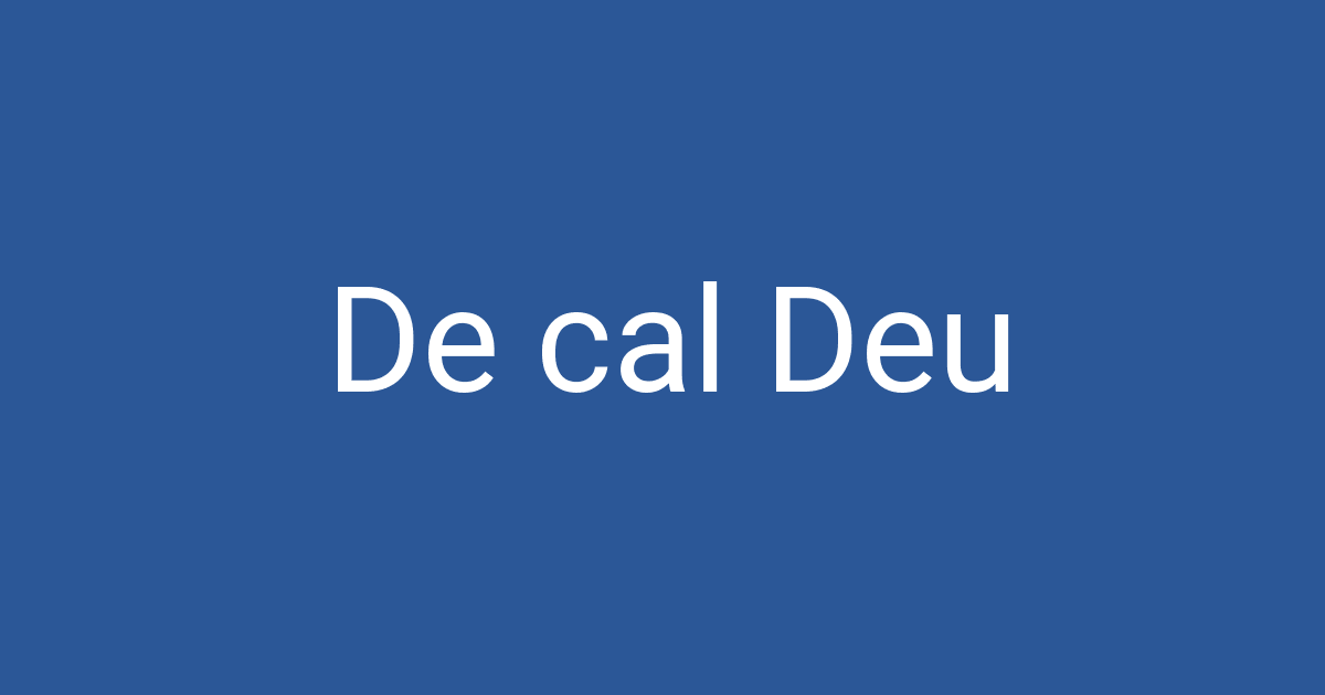 De cal Deu | PCCD