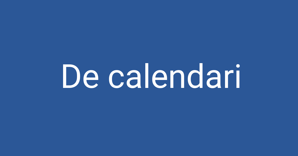 De calendari | PCCD