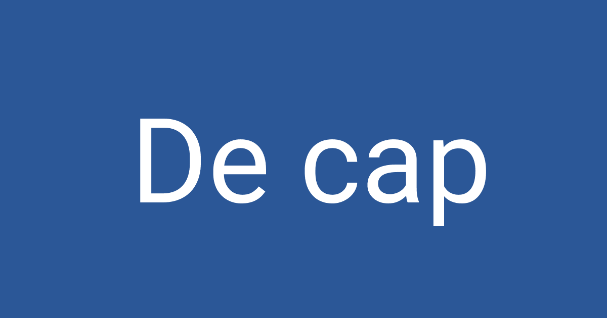 De cap | PCCD