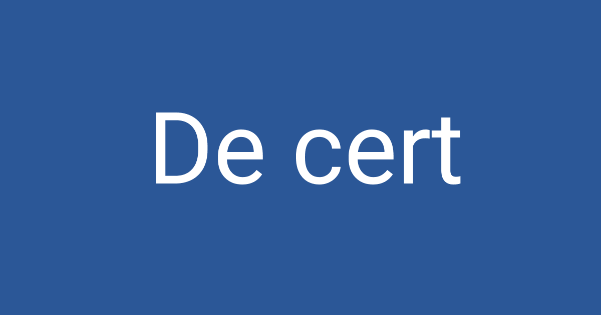 De cert | PCCD
