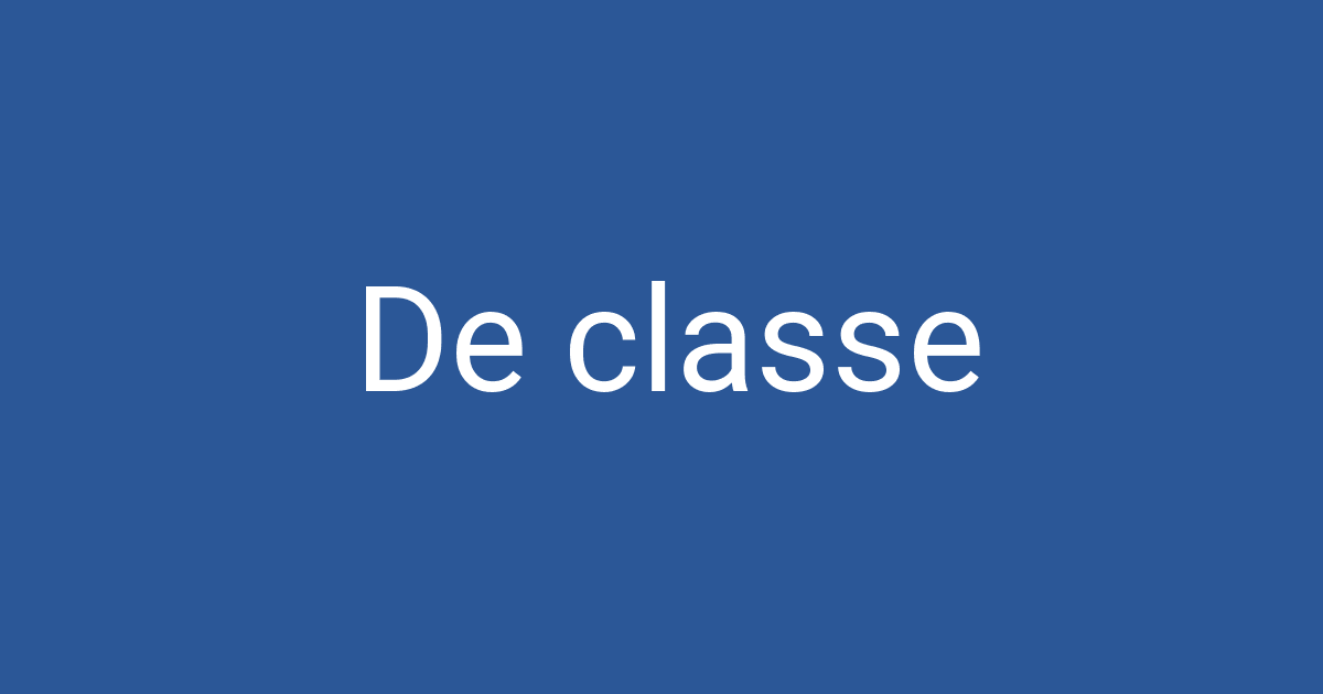 De classe | PCCD