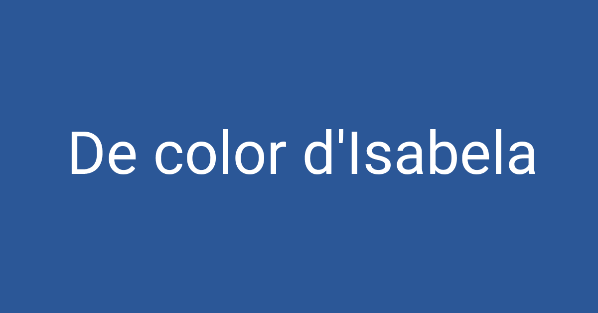 De color d'Isabela | PCCD