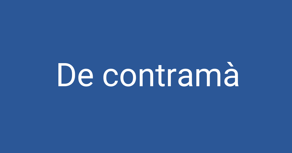 De contramà | PCCD