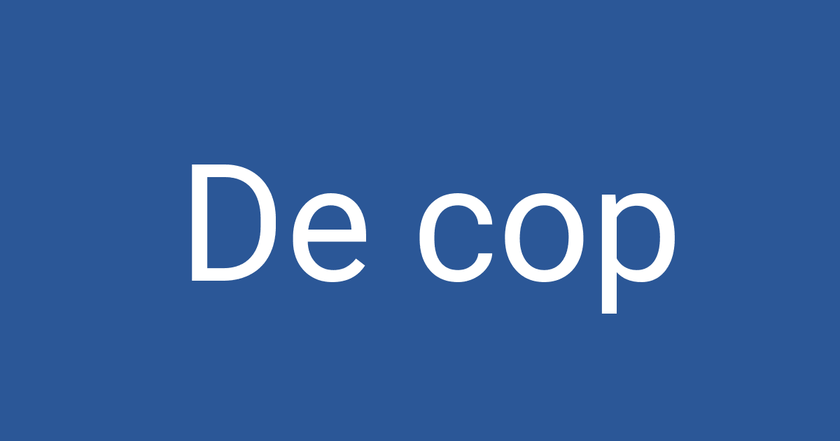 De cop | PCCD