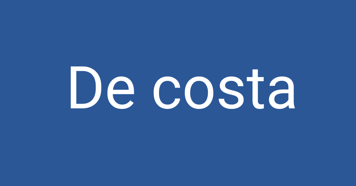 De costa | PCCD