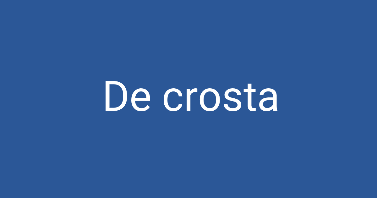 De crosta | PCCD
