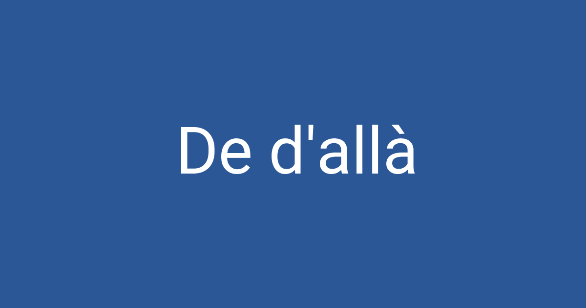 De d'allà | PCCD