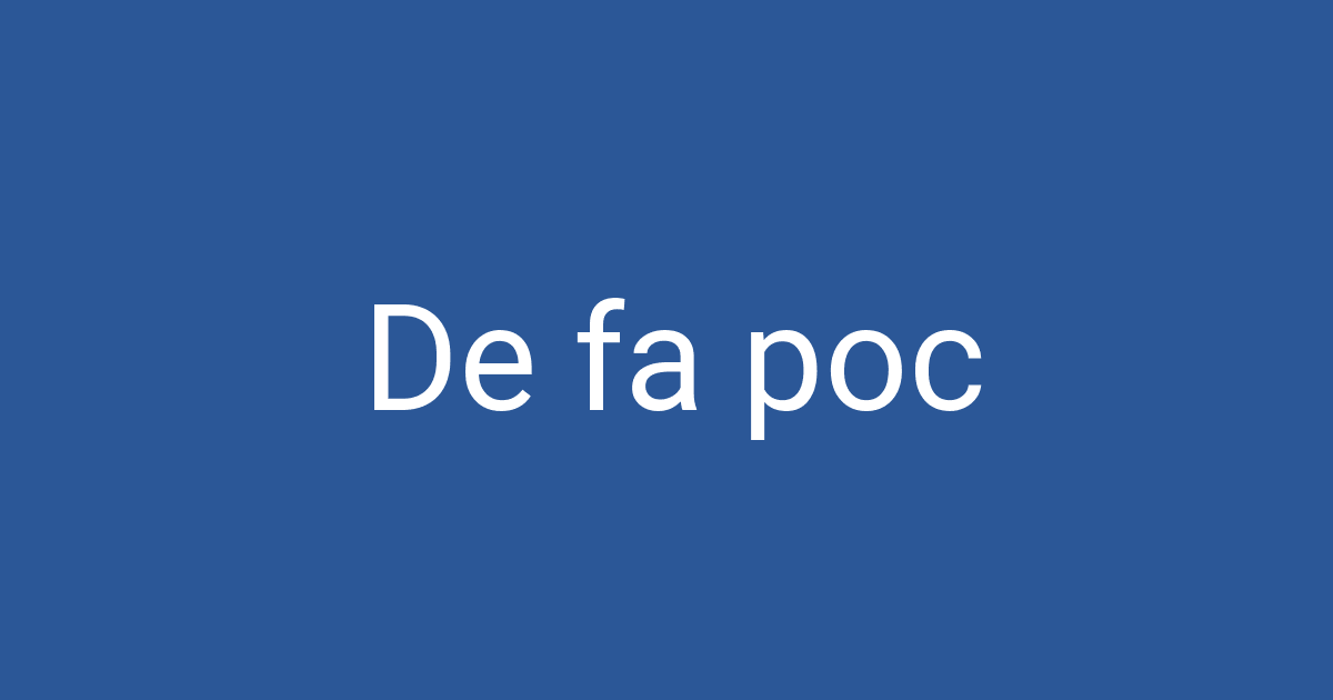 De fa poc | PCCD