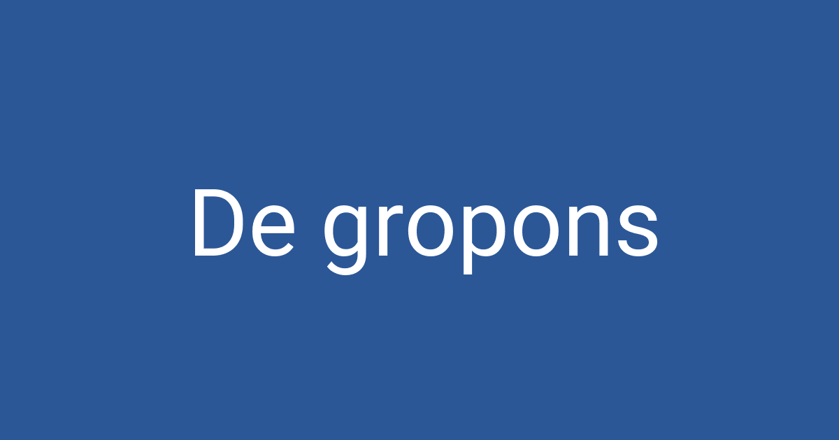 De gropons | PCCD