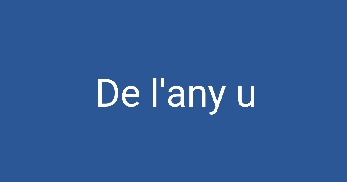 De l'any u | PCCD