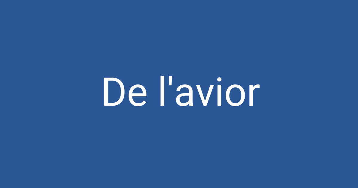 De l'avior | PCCD