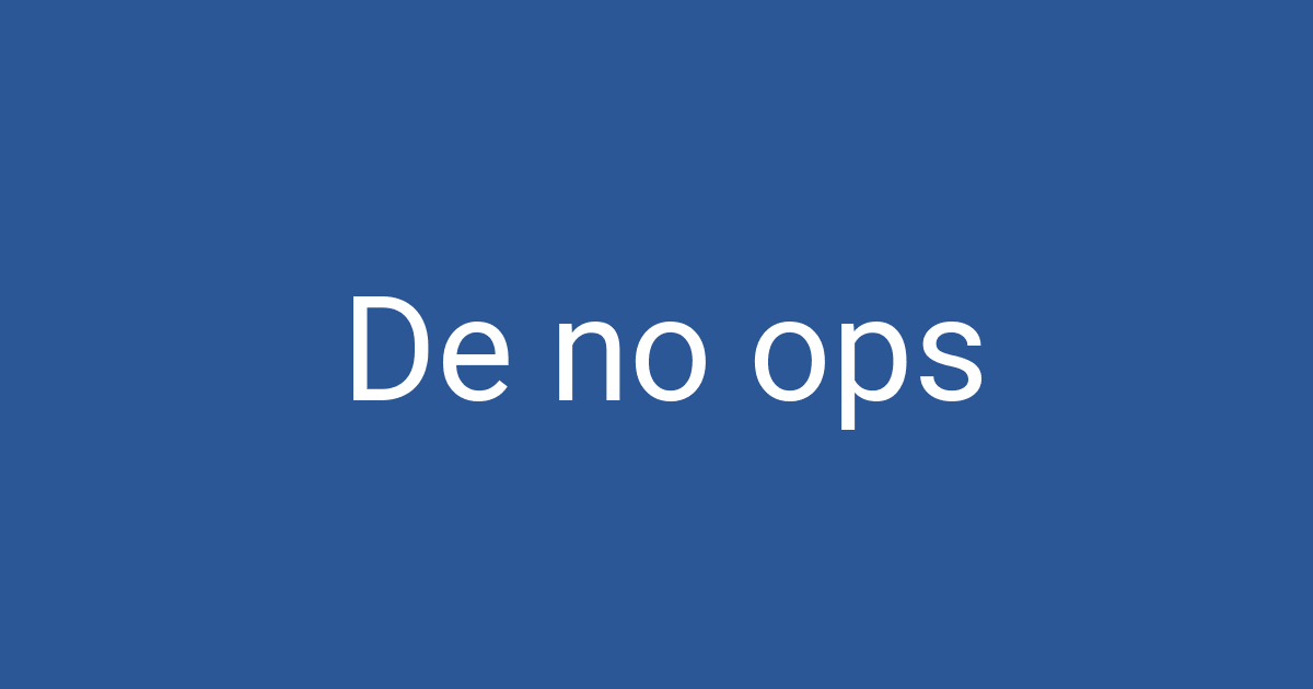 De no ops | PCCD
