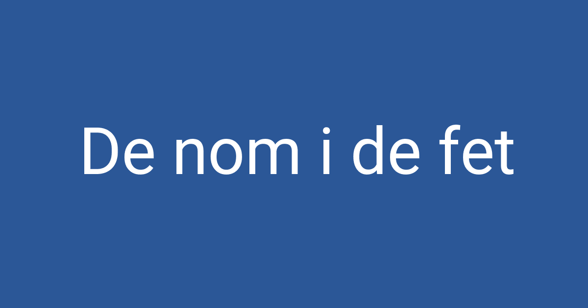 De nom i de fet | PCCD