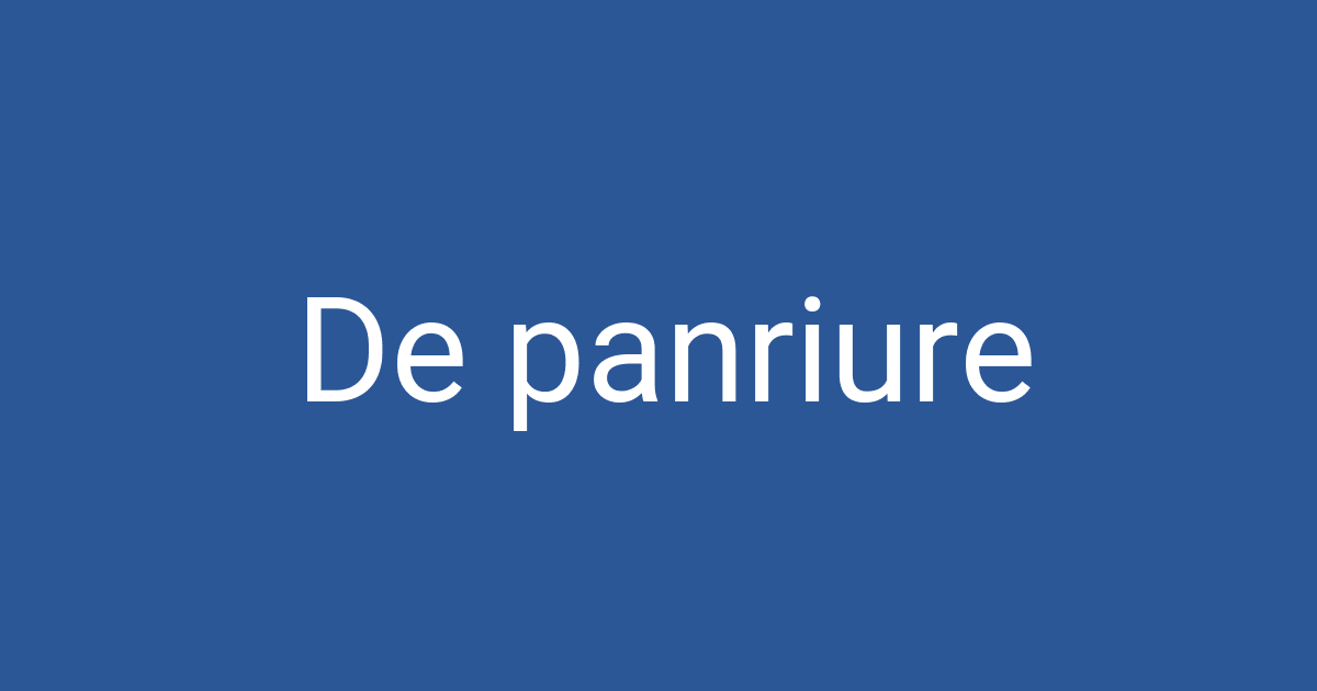 De panriure | PCCD